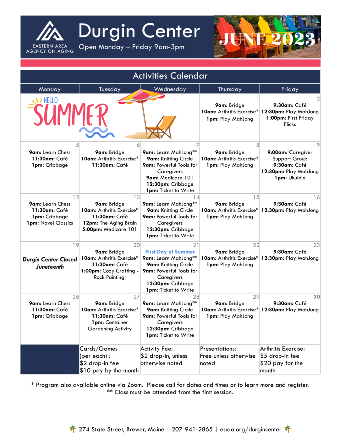 June 2023 Calendar Menu 1 | Eastern Agency on Aging